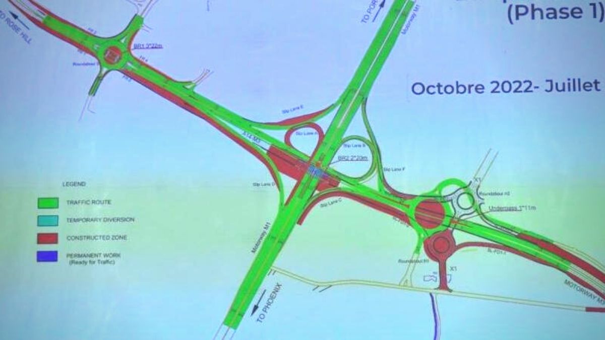 Major construction works along M3-A14, to impact traffic at Ebène